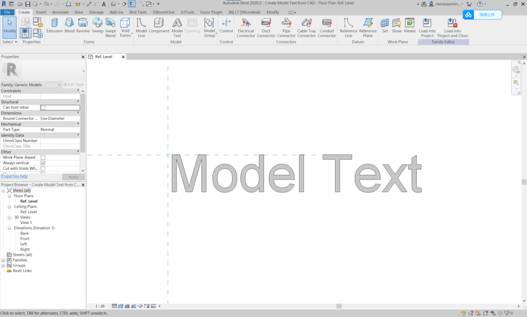 Create Model Text from CAD - HKBIMer